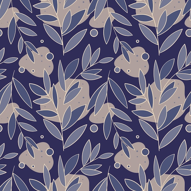 Premium Vector | Blue twigs vector seamless pattern Premium Vector | Blue twigs vector seamless pattern