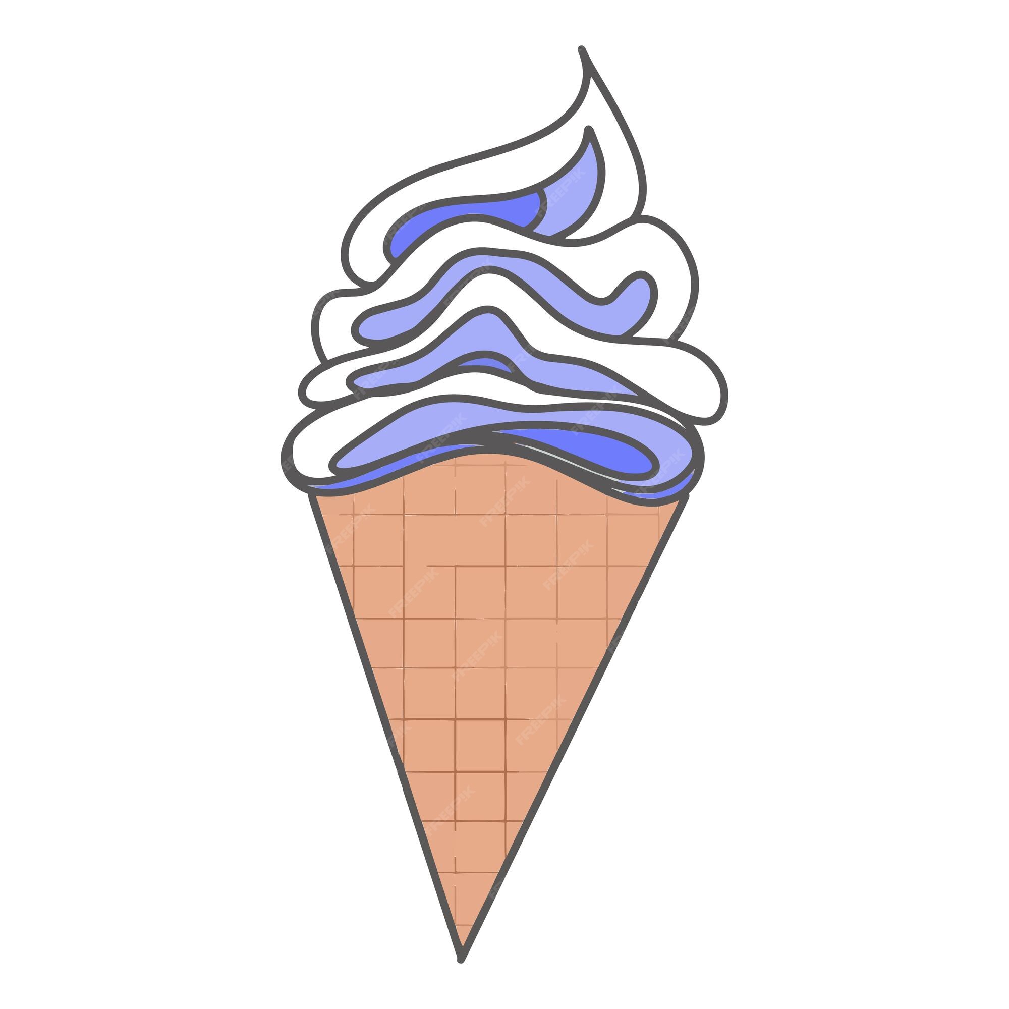 Premium Vector Blueberry Ice Cream Cone Vector Illustration