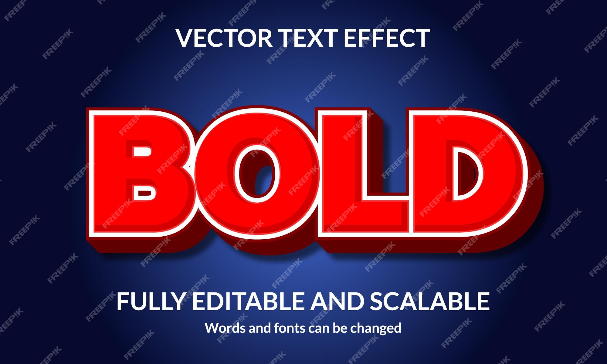 Premium Vector Bold Editable 3d Text Style Effect