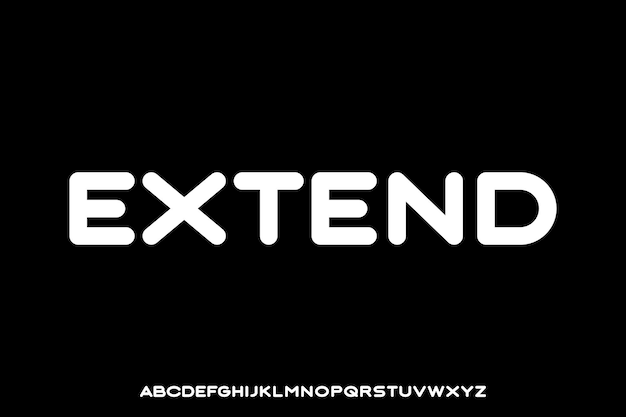 Premium Vector | Bold rounded extended display font vector Premium Vector | Bold rounded extended display font vector