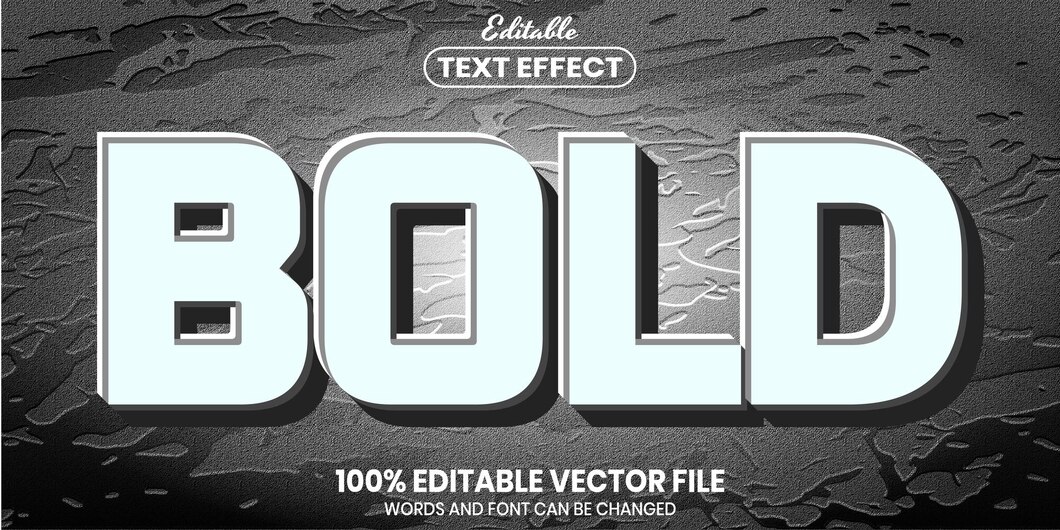 Premium Vector | Bold text, font style editable text effect Premium Vector | Bold text, font style editable text effect