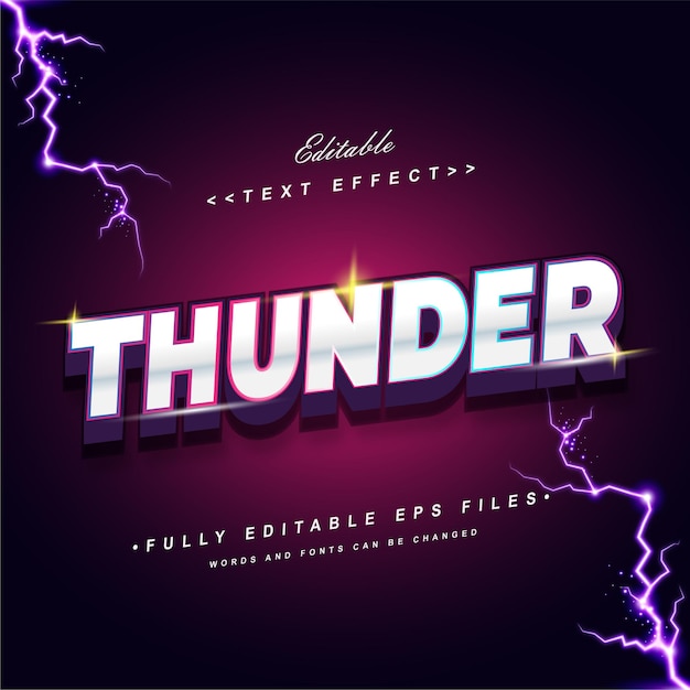 Premium Vector | Bolt thunder text effect Premium Vector | Bolt thunder text effect