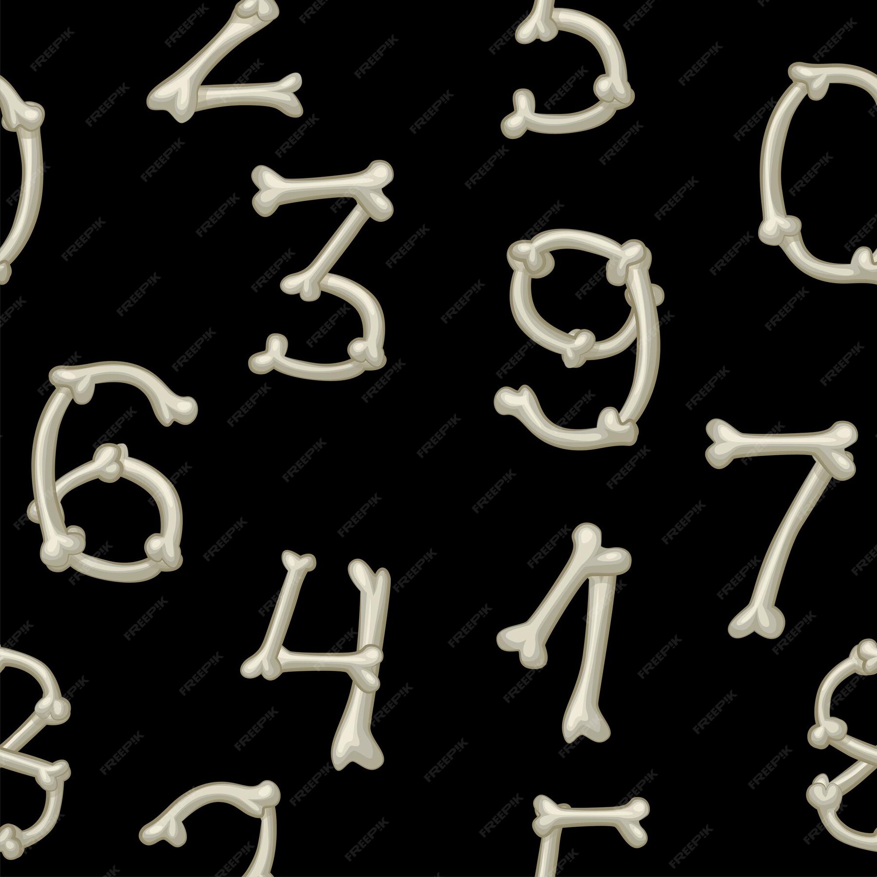 Premium Vector | Bones numbers vector digits Cartoon isolated numbers ... Premium Vector | Bones numbers vector digits Cartoon isolated numbers ...