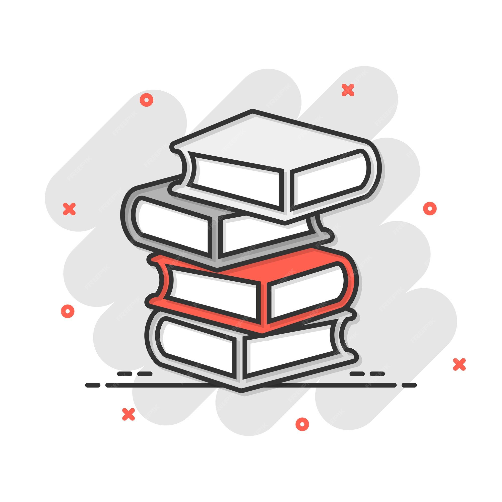 Premium Vector | Book library icon in comic style encyclopedia cartoon ... Premium Vector | Book library icon in comic style encyclopedia cartoon ...