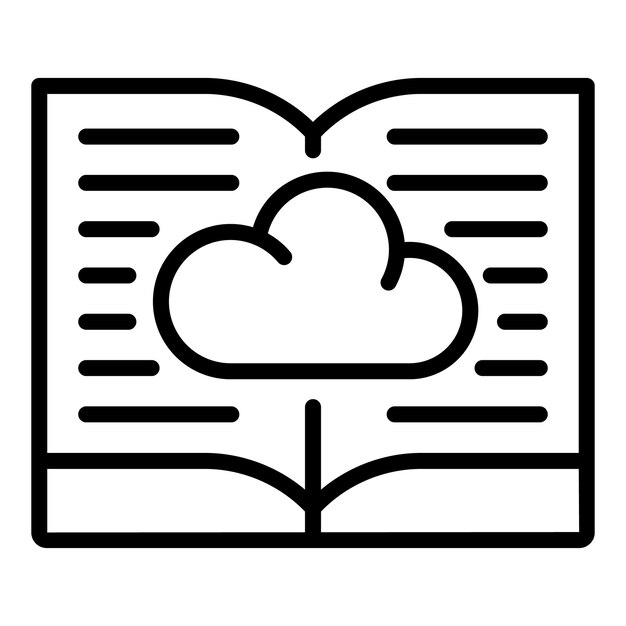 Premium Vector | Book read data cloud icon outline book read data cloud ... Premium Vector | Book read data cloud icon outline book read data cloud ...