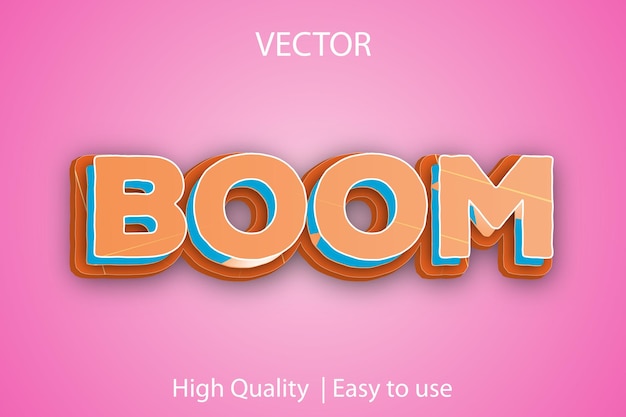 Premium Vector | Boom editable vector text effect Premium Vector | Boom editable vector text effect