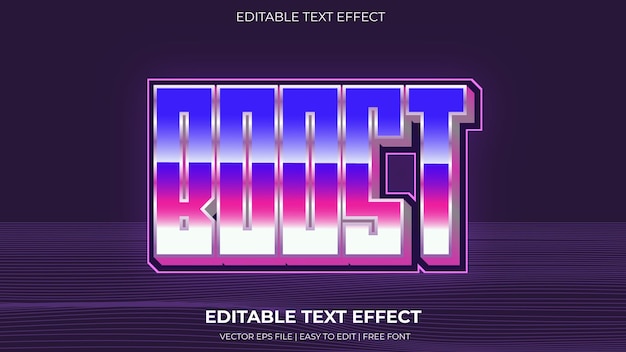 Premium Vector | Boost editable text effect Premium Vector | Boost editable text effect