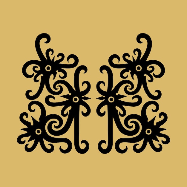 Premium Vector Borneo Kalimantan Dayak Tribal Floral Ornament Vector Design