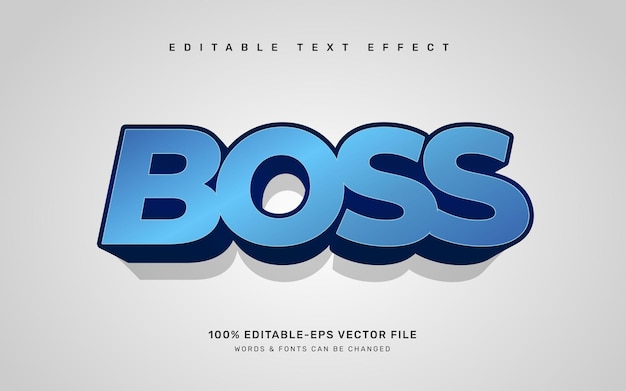 Premium Vector | Boss editable text effect template Premium Vector | Boss editable text effect template