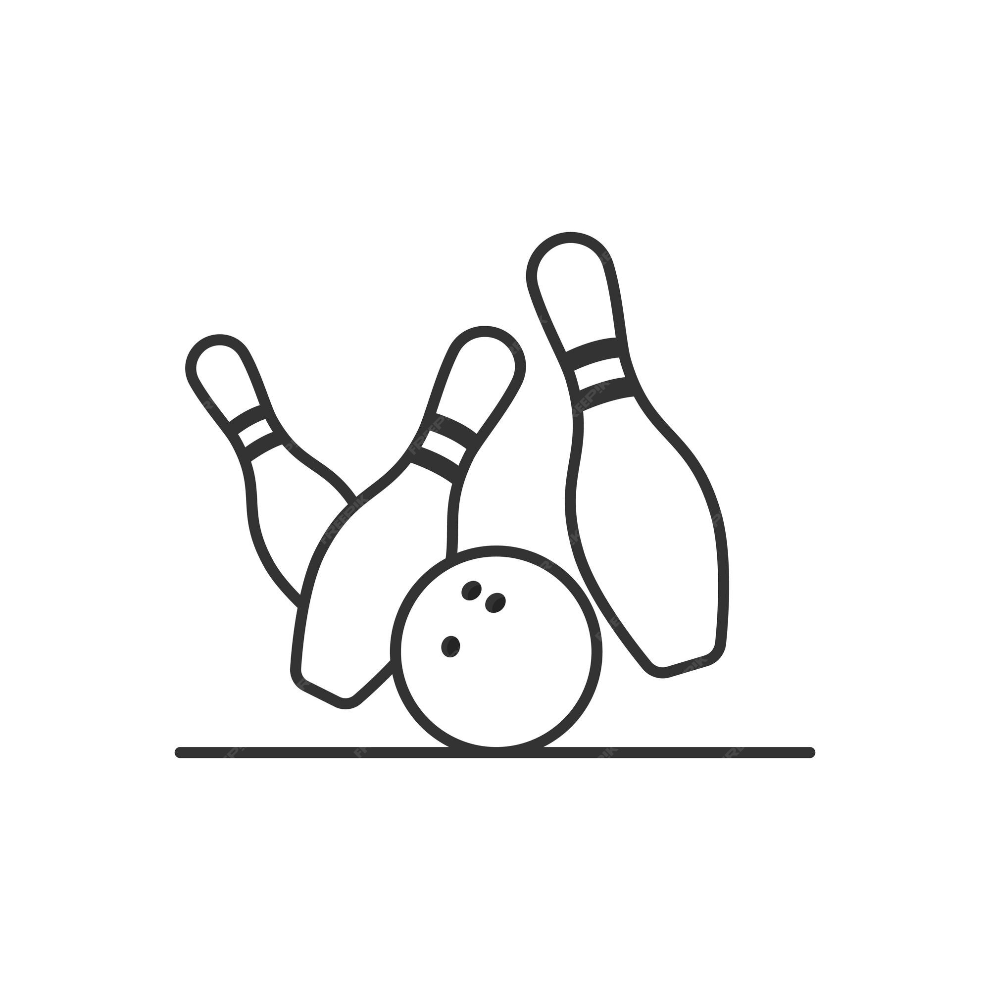 Premium Vector Bowling Ball With Bowling Pins Cartoon Vector Icon Illustration Sport Object