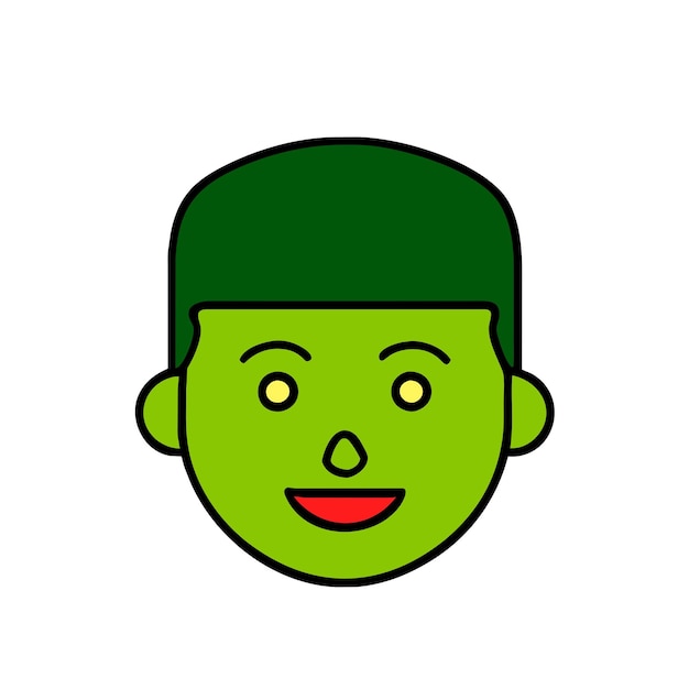 Premium Vector | Boy face green icon vector illustration Premium Vector | Boy face green icon vector illustration