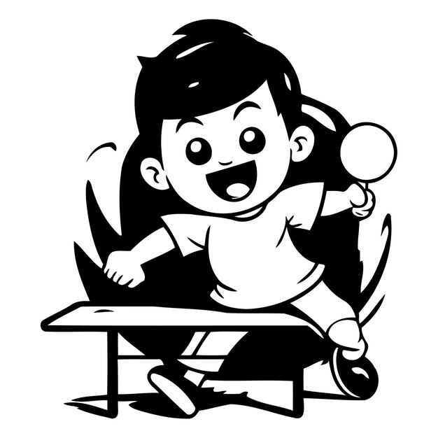 Premium Vector | Boy playing ping pong vector illustration of a boy ... Premium Vector | Boy playing ping pong vector illustration of a boy ...