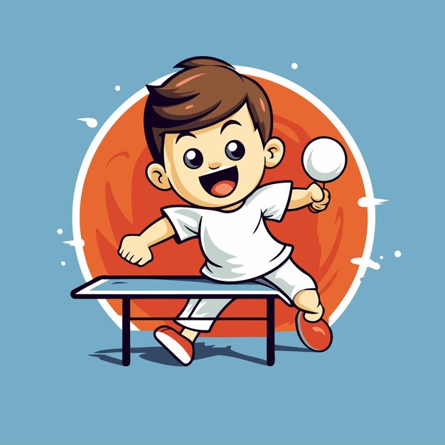 Premium Vector | Boy playing ping pong Vector illustration of a boy ... Premium Vector | Boy playing ping pong Vector illustration of a boy ...