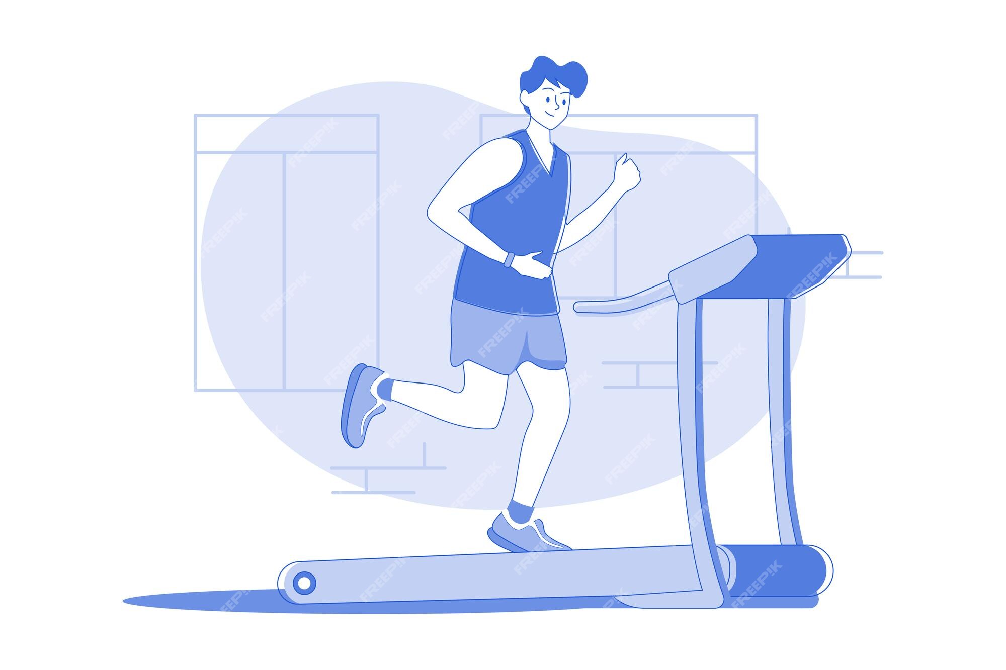 Premium Vector | Boy Running On Treadmill Premium Vector | Boy Running On Treadmill
