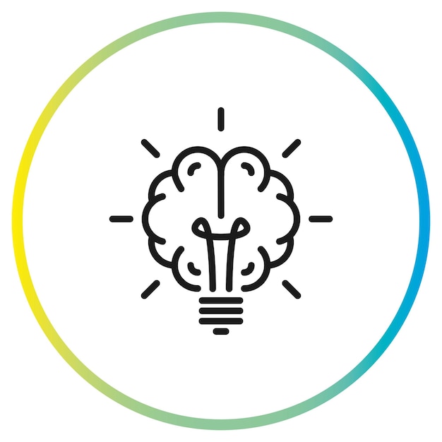 Premium Vector | Brain light bulb icon vector Premium Vector | Brain light bulb icon vector