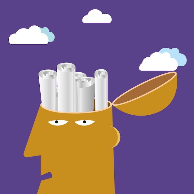 Premium Vector | Brainstorm concept design. the background is purple. Premium Vector | Brainstorm concept design. the background is purple.