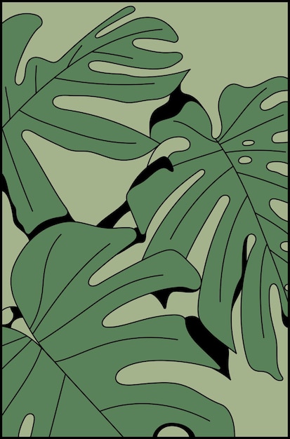 Premium Vector | Branches and leaves in a frame Premium Vector | Branches and leaves in a frame