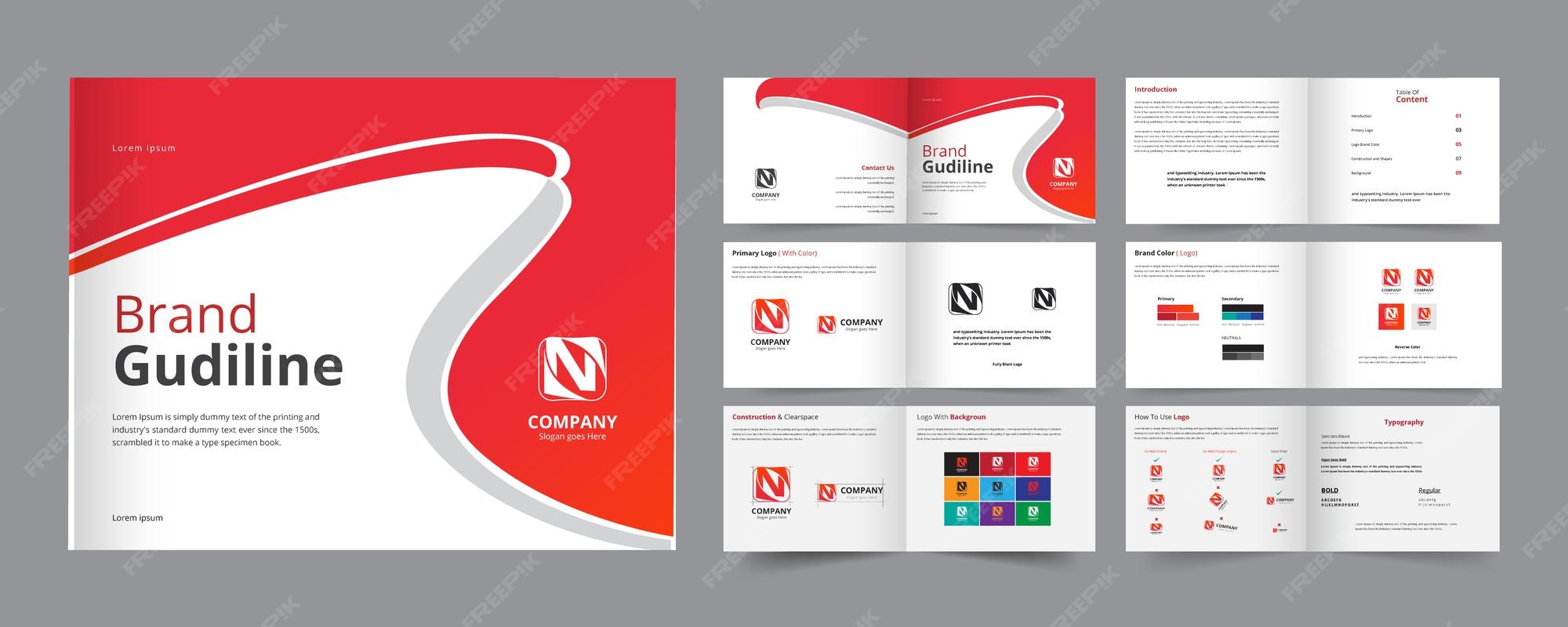 Premium Vector | Brand guideline design template or landscape manual ... Premium Vector | Brand guideline design template or landscape manual ...