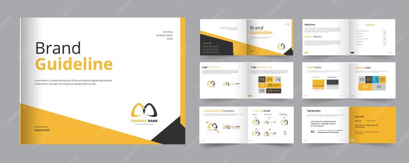 Premium Vector | Brand guideline design template manual brand guideline ... Premium Vector | Brand guideline design template manual brand guideline ...
