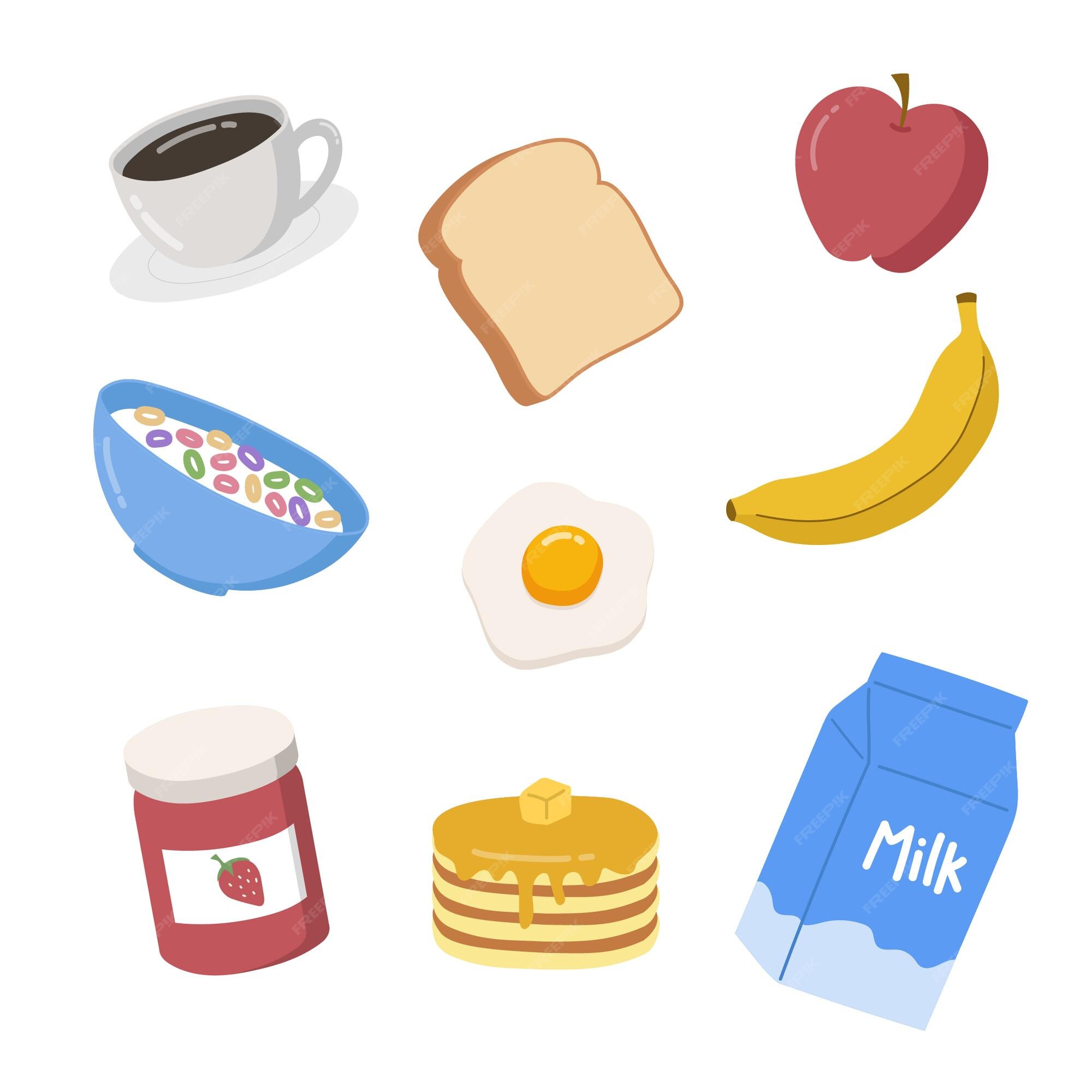 Premium Vector Breakfast Illustration Set