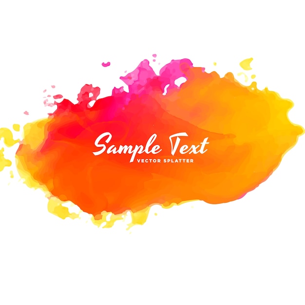 Premium Vector Bright Pink Orange Watercolor Splash Vector Background