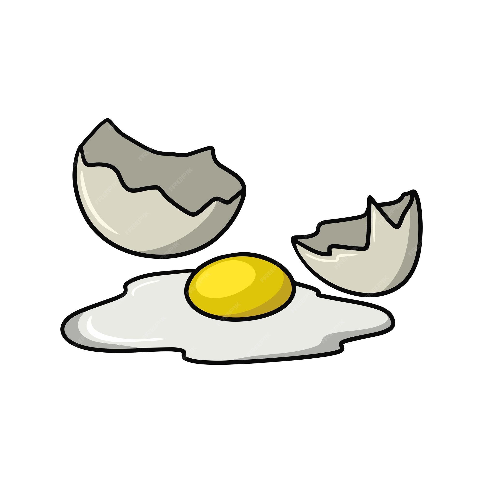Premium Vector | Broken egg egg shell egg glaze vector cartoon Premium Vector | Broken egg egg shell egg glaze vector cartoon