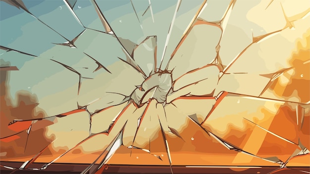 A Broken Window With A Broken Glass And A Broken Window Premium Ai Generated Vector