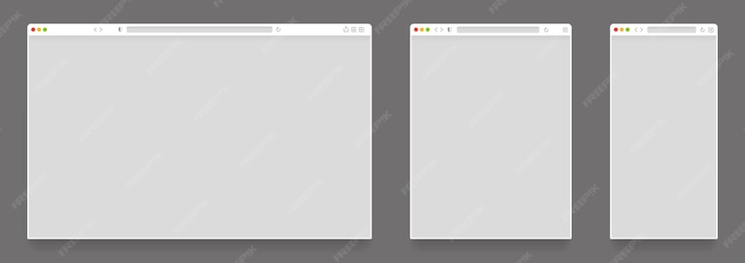 Premium Vector | Browser mockups empty computer tablet and mobile web ...