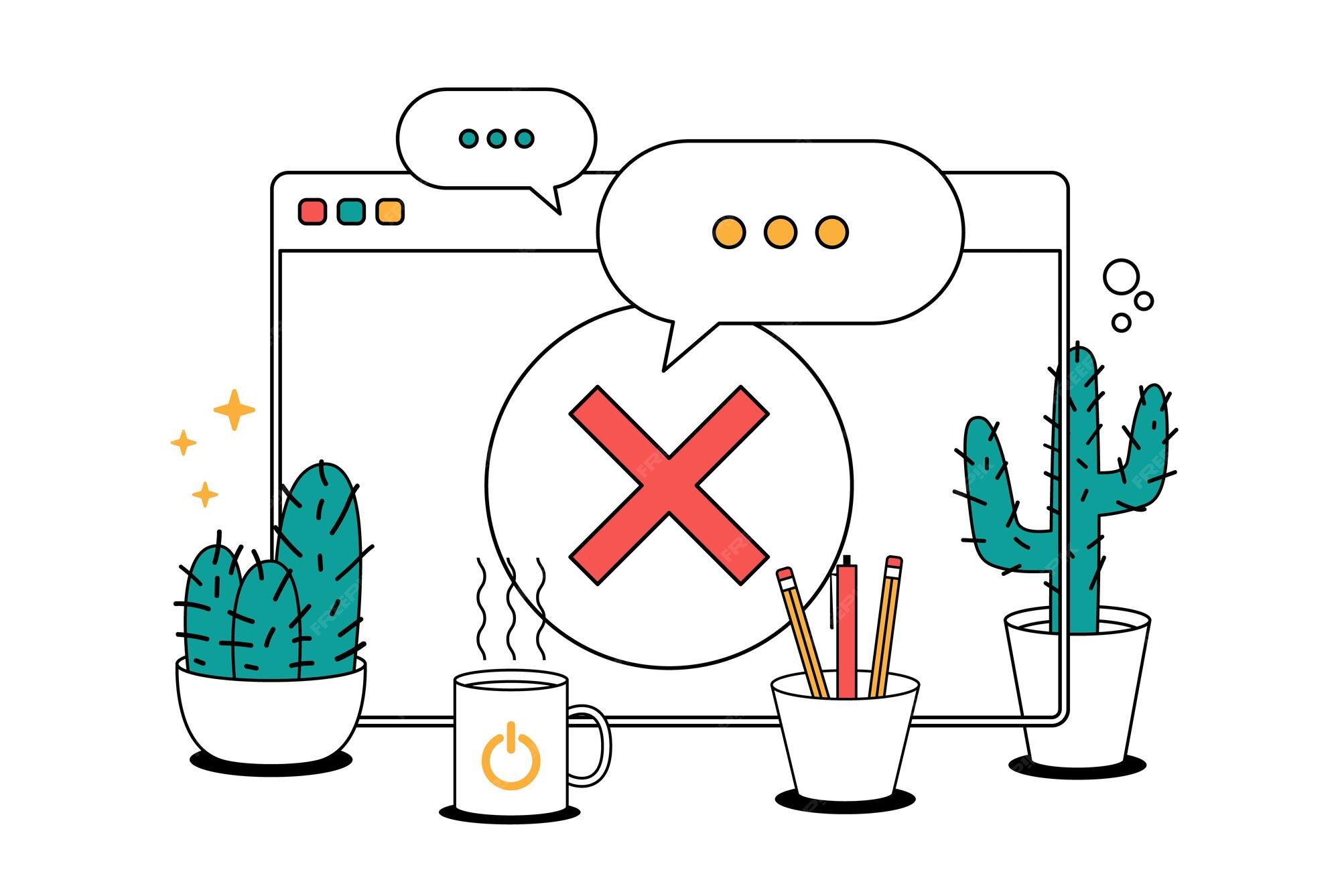 Premium Vector | Browser web site check mark prohibit icon simple color with vector elements of ...