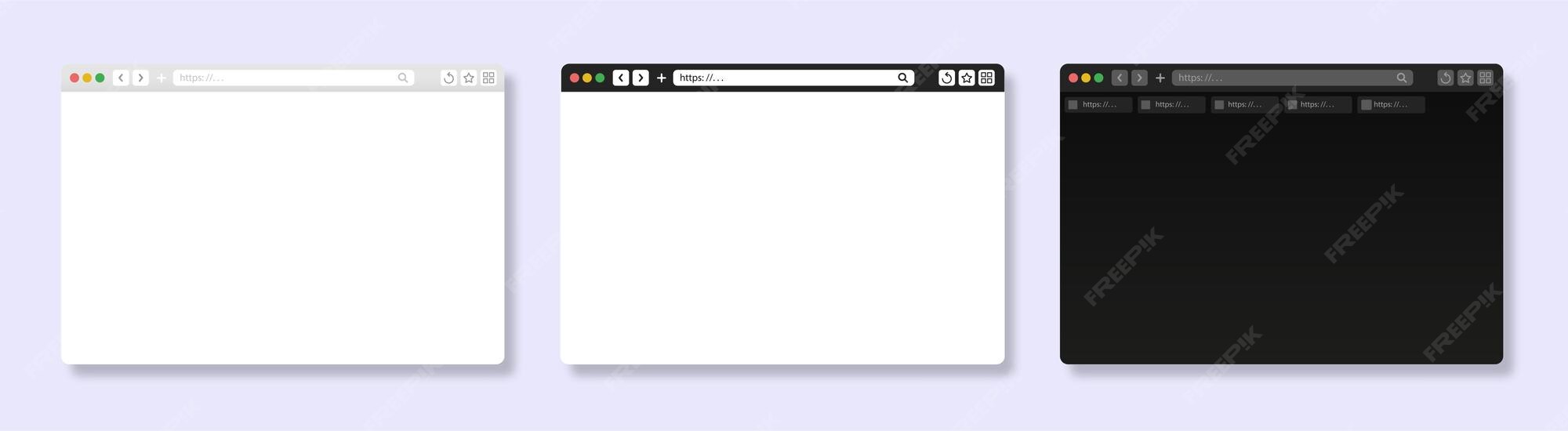 브라우저 창 인터페이스 웹 페이지 템플릿 Ui 디자인 와이어프레임 모형 데스크톱 컴퓨터 화면 프리미엄 벡터