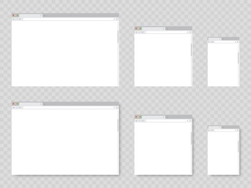 Premium Vector | Browser window realistic blank browser window with shadow empty web page mockup