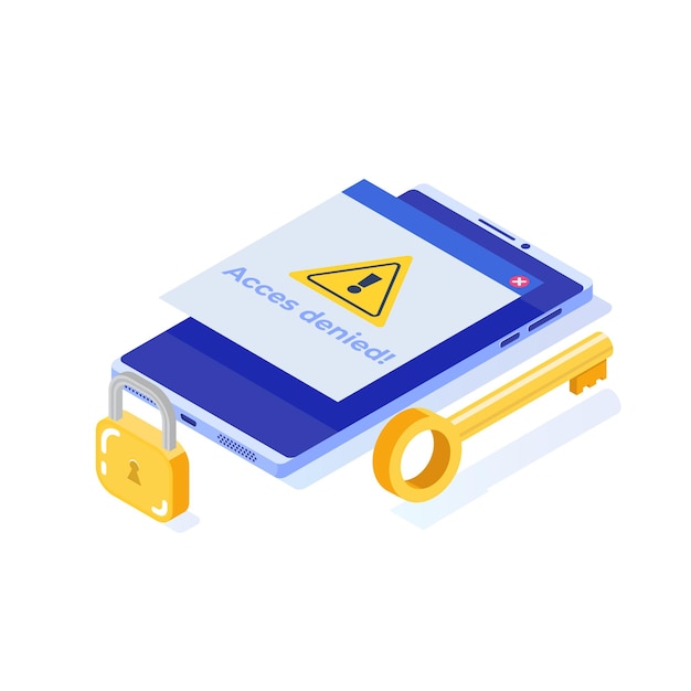 Premium Vector A Browser Window With Login Access Denied A Password Entry Isometric Concept