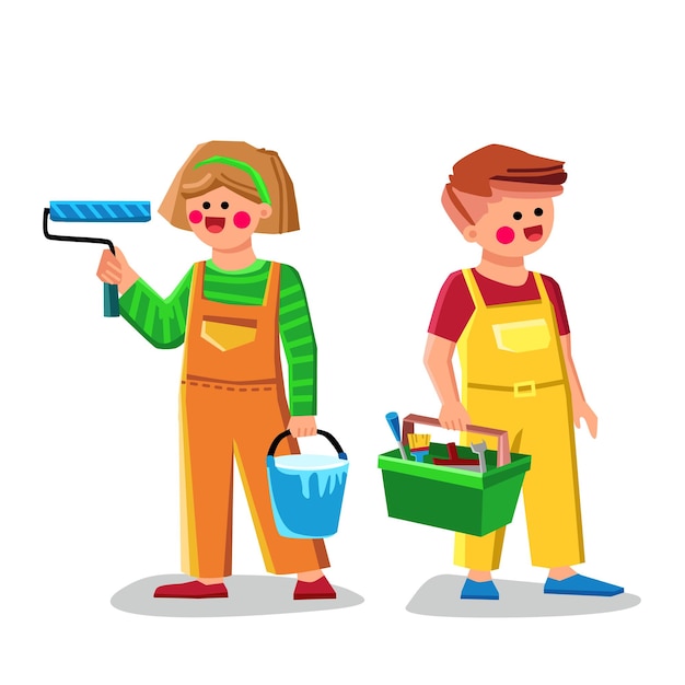 Premium Vector | Builder kid vector Premium Vector | Builder kid vector