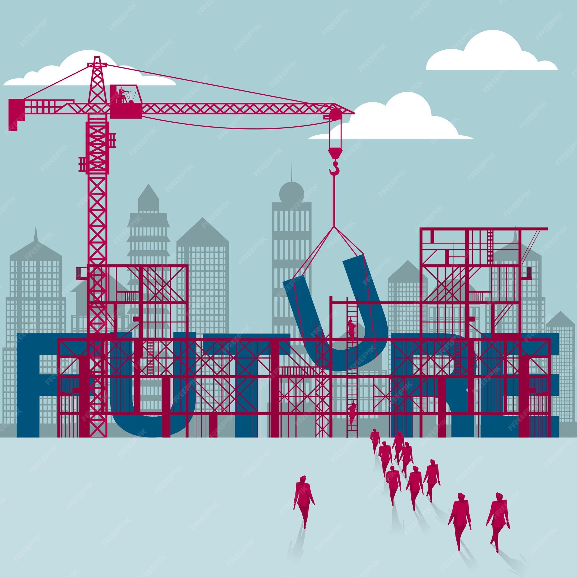 Premium Vector | Building the future.a group of businessmen walked to ... Premium Vector | Building the future.a group of businessmen walked to ...