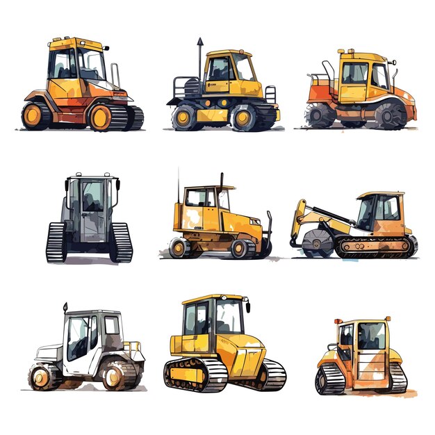 Premium Vector | Bulldozer silhouette vector white background illustration Premium Vector | Bulldozer silhouette vector white background illustration