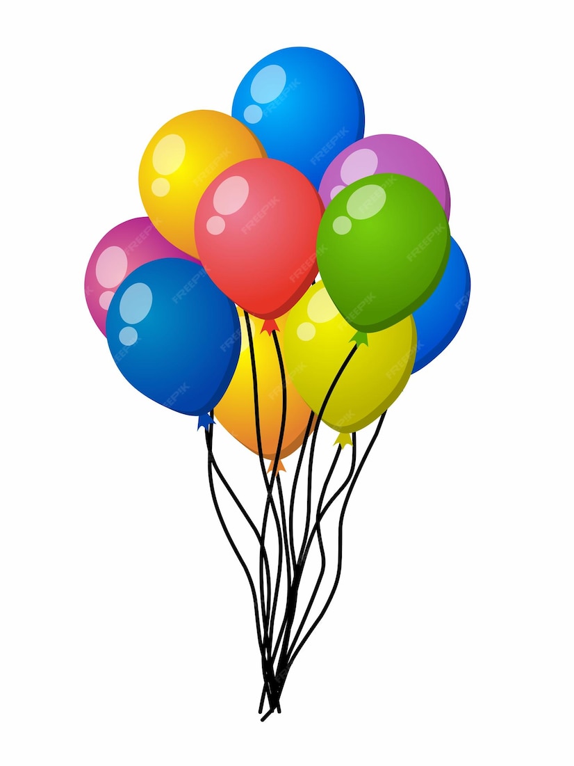 Premium Vector A Bunch Of Colorful Balloons Are On A White Background