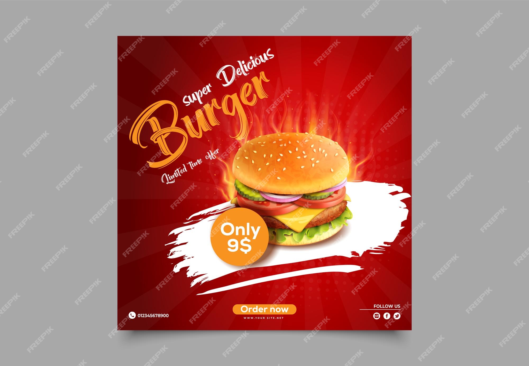 Premium Vector | Burger banner design set vector design Premium Vector | Burger banner design set vector design