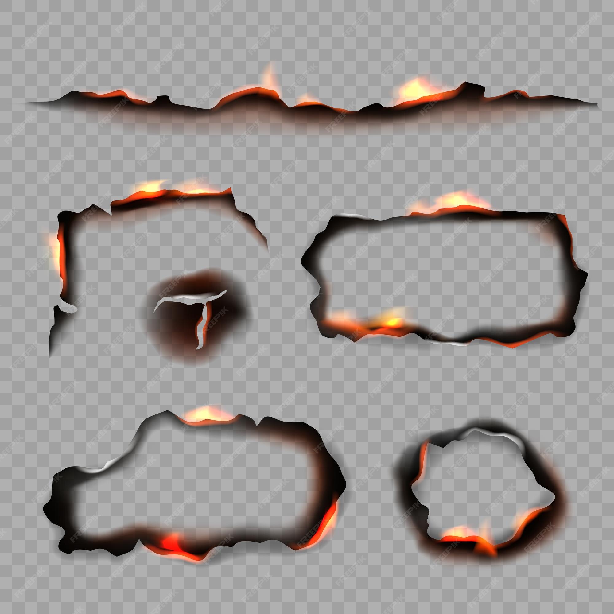 Premium Vector | Burn paper borders and stripped shapes of burning ... Premium Vector | Burn paper borders and stripped shapes of burning ...