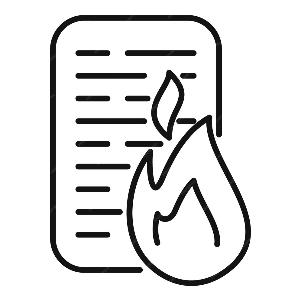 Premium Vector | Burning document icon representing destroyed evidence Premium Vector | Burning document icon representing destroyed evidence