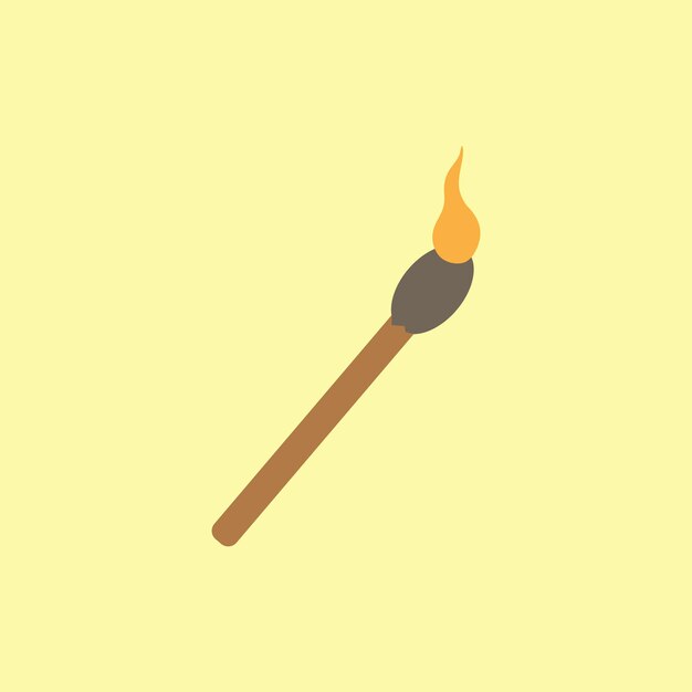 Premium Vector | Burning match stick vector illustration on yellow ... Premium Vector | Burning match stick vector illustration on yellow ...