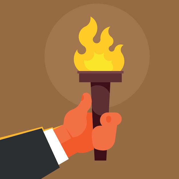 Premium Vector | A Burning Torch In Hand Isolated On Transparent Background Premium Vector | A Burning Torch In Hand Isolated On Transparent Background