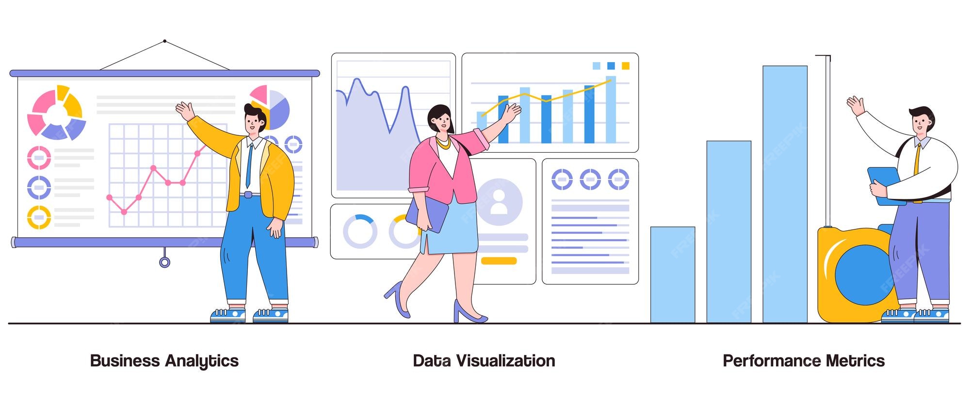 Premium Vector | Business analytics data visualization performance ...