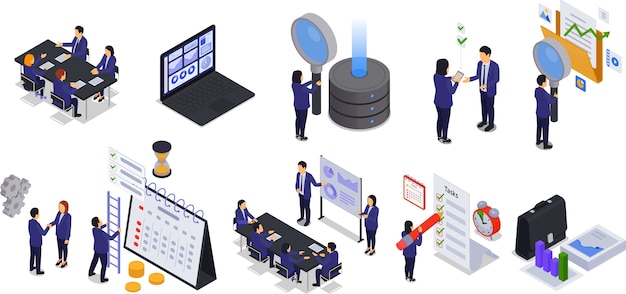Premium Vector | Business analytics set Premium Vector | Business analytics set