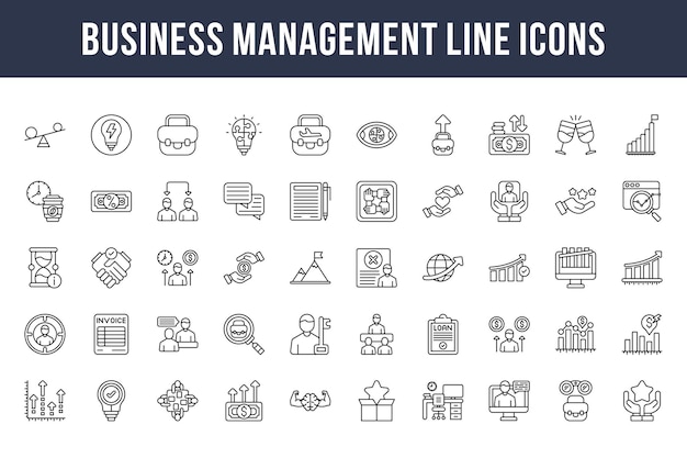 Premium Vector | Business management line icons Premium Vector | Business management line icons