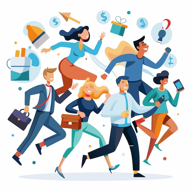 Business People Running towards Goals | Premium AI-generated vector Business People Running towards Goals | Premium AI-generated vector