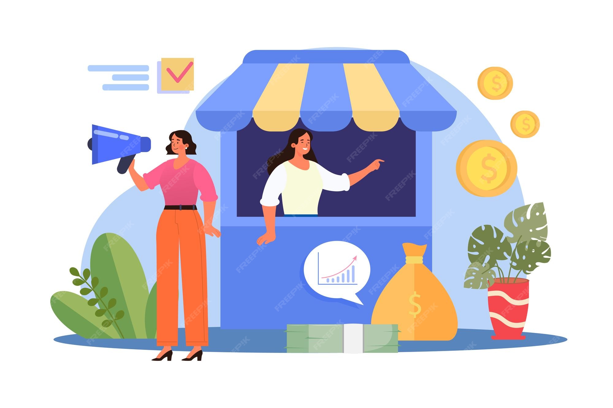 Premium Vector | Business people working outdoors together Premium Vector | Business people working outdoors together