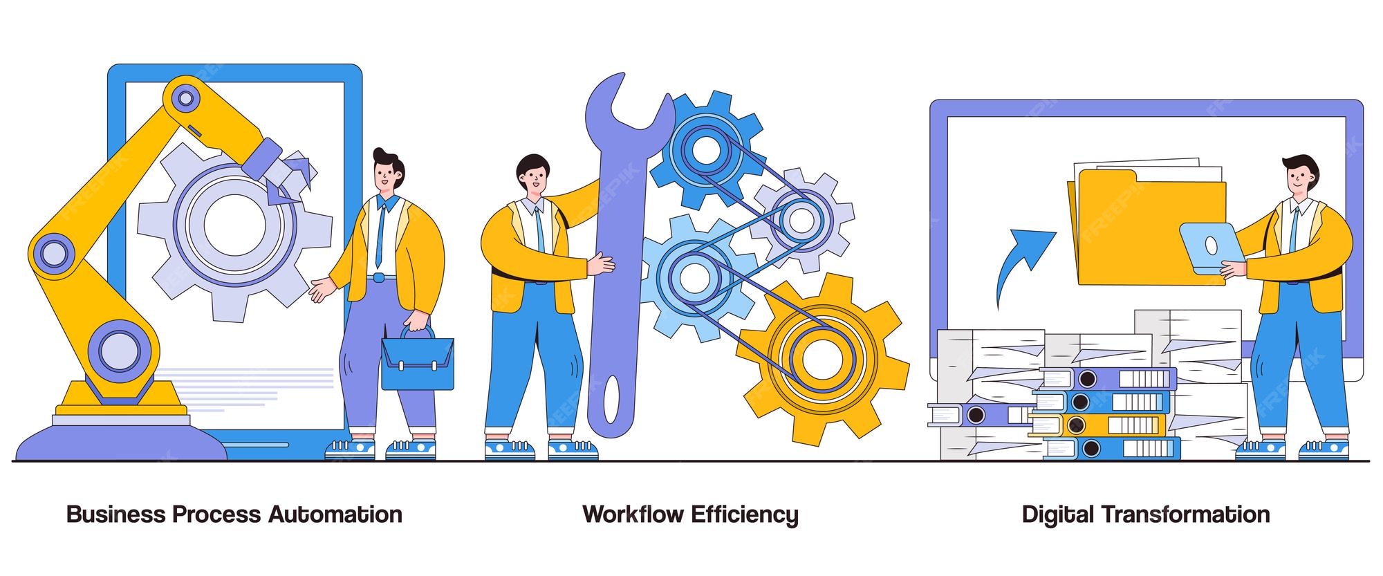 Premium Vector Business Process Automation Workflow Efficiency