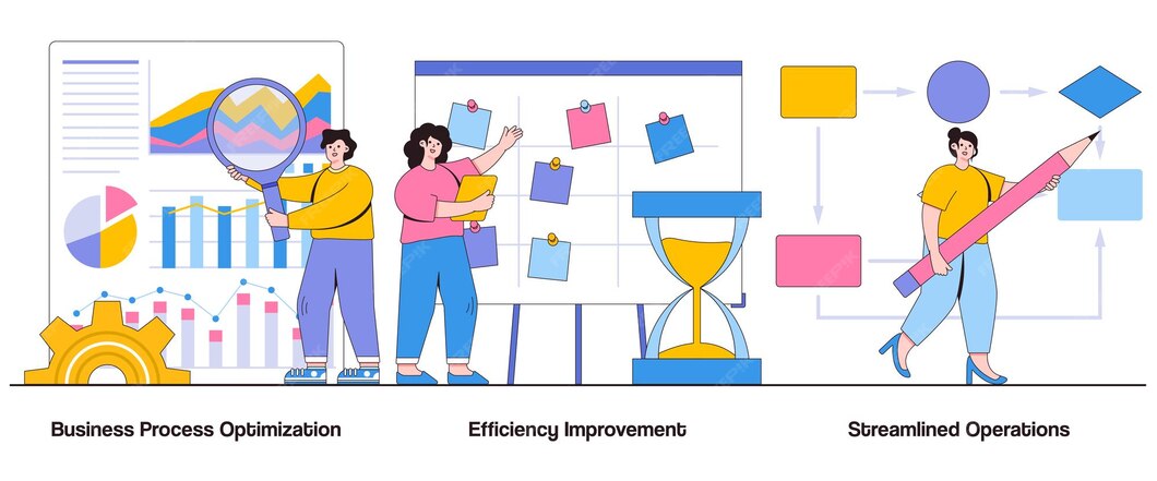 Premium Vector | Business process optimization efficiency improvement ...