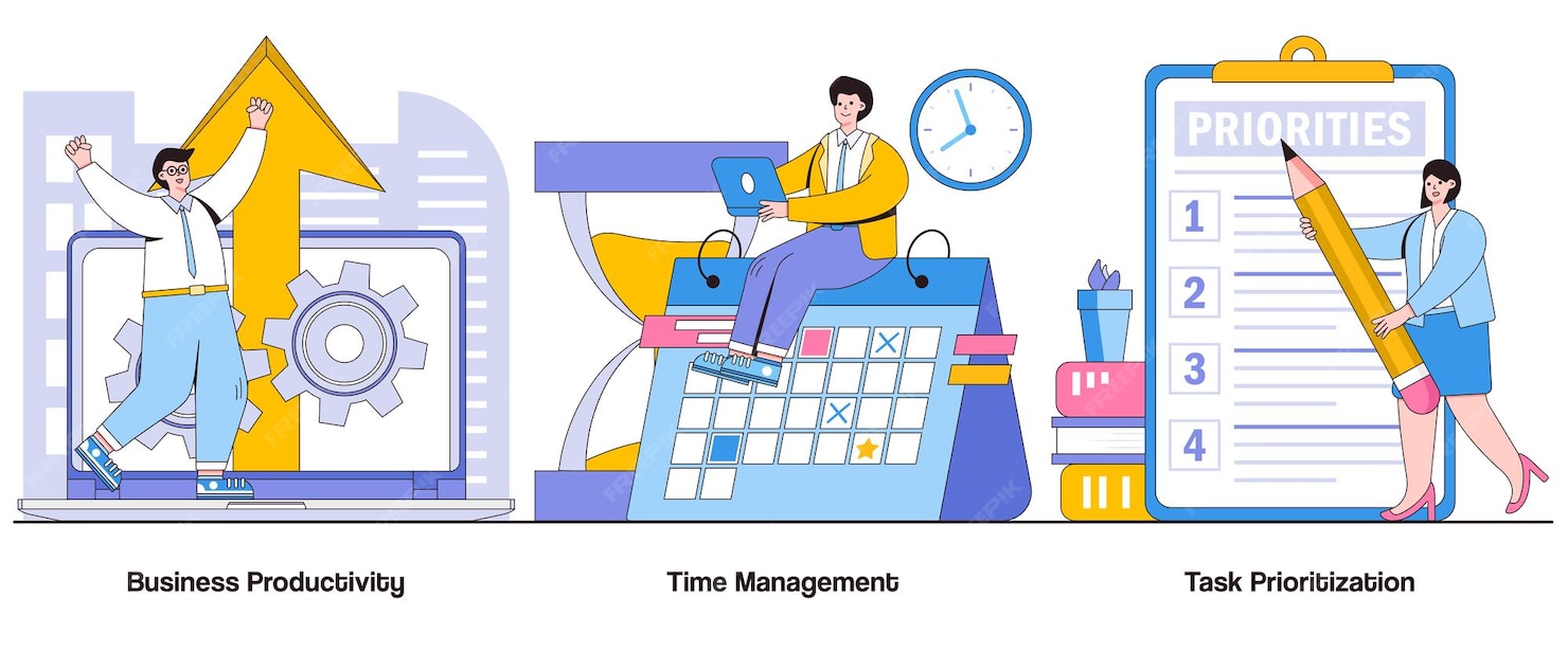Premium Vector | Business productivity time management task prioritization concept with ...