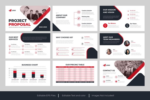 Premium Vector | Business proposal and project proposal powerpoint template Premium Vector | Business proposal and project proposal powerpoint template
